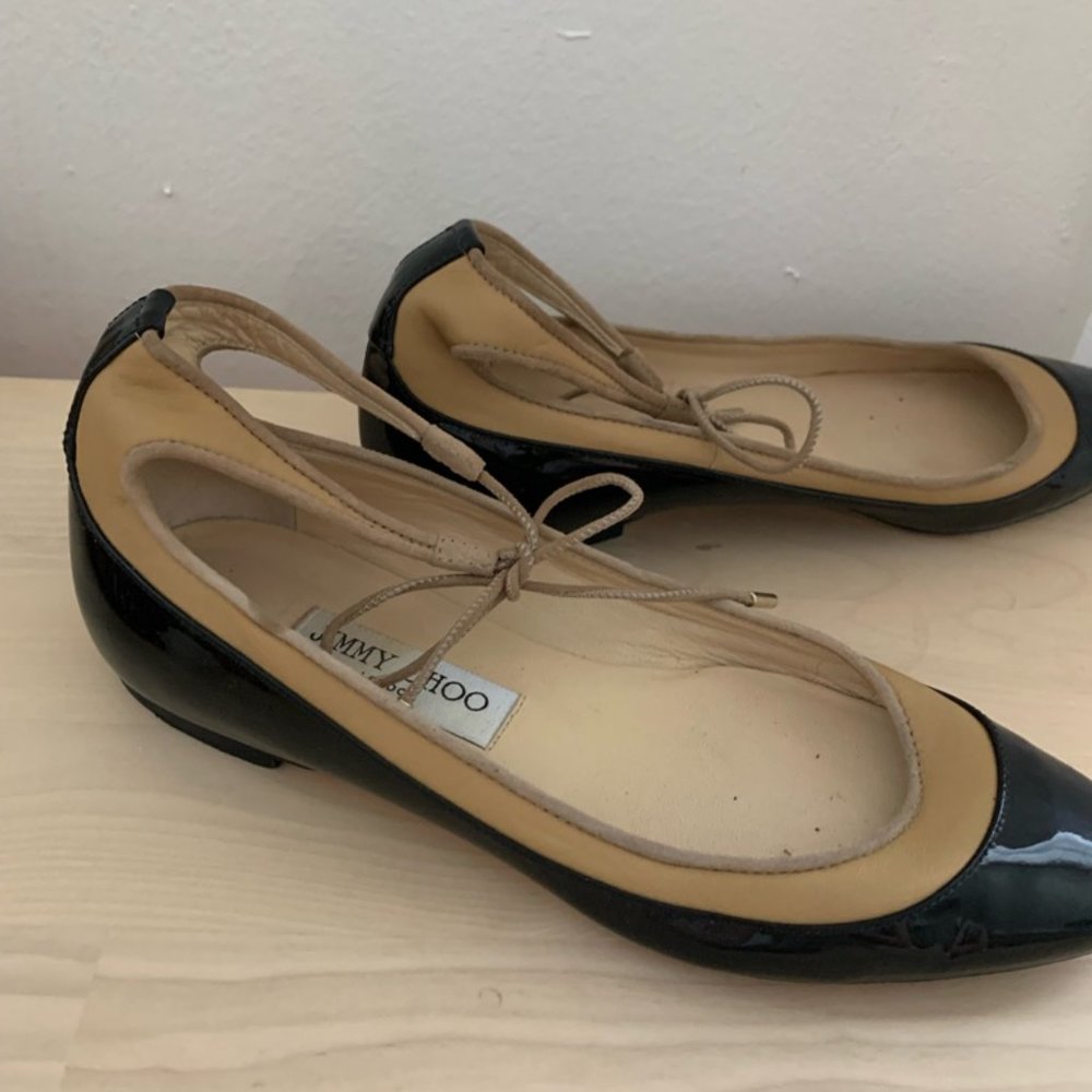 Jimmy Choo Tyler Ballerina Ankle Tie Flats - Gem